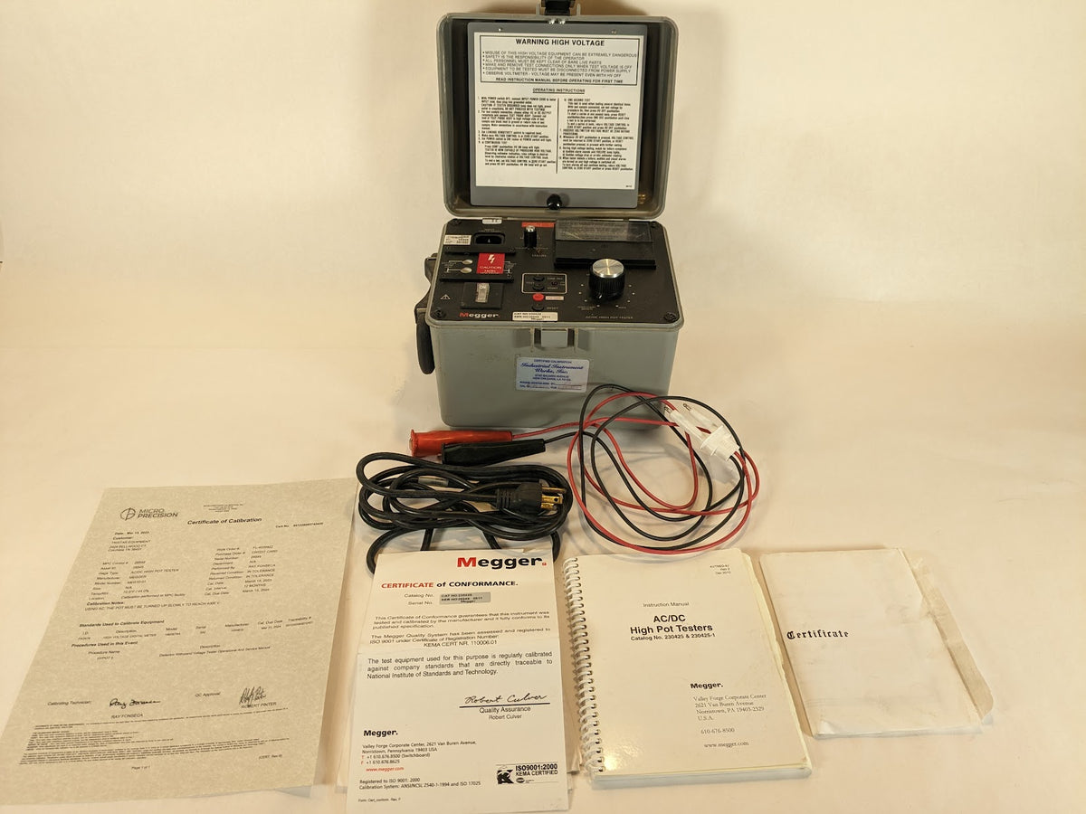 Megger 230425 AC/DC High-Pot Tester, 0 to 4 kV AC, 0 to 5 kV DC-NIST C ...